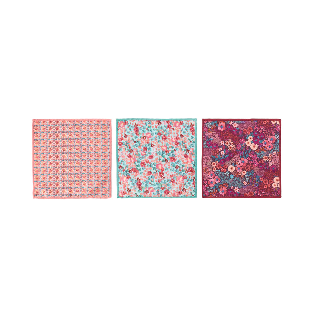 Adeline Berry Floral Microfibre Washcloths Pack of 3 | Adairs