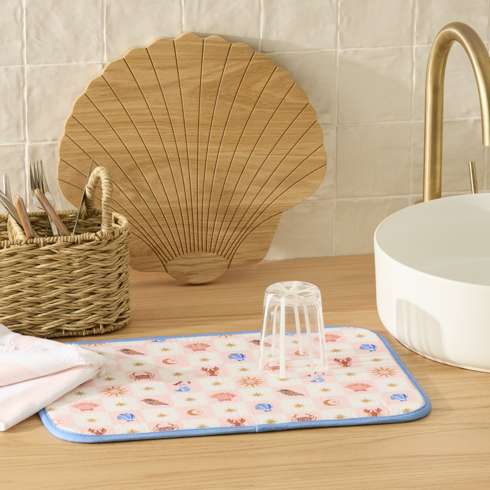 Harper Seashell Reversible Drying Mat | Adairs