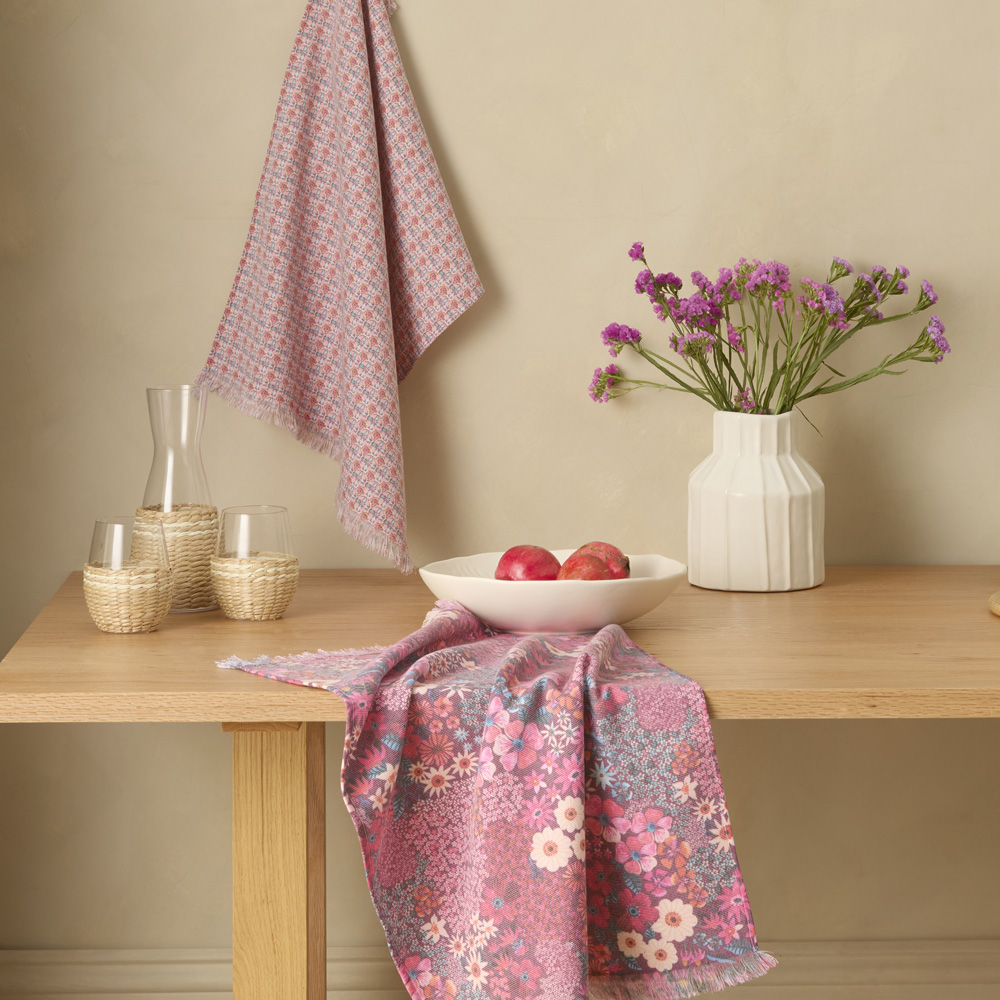 Berry Floral Tea Towel Pack of 2 | Adairs