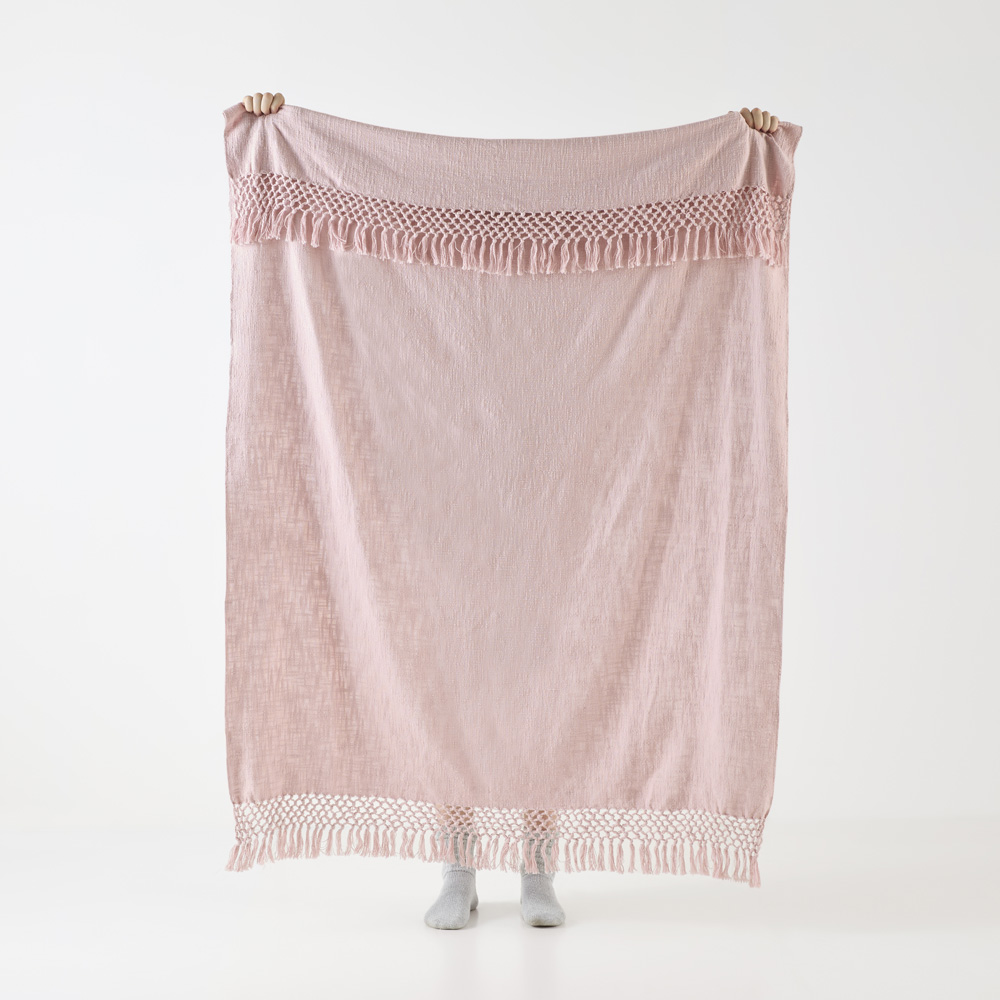 Macrame Pink Knot Throw | Adairs