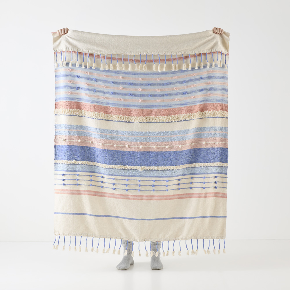 Marlowe Blue & Pink Throw | Adairs