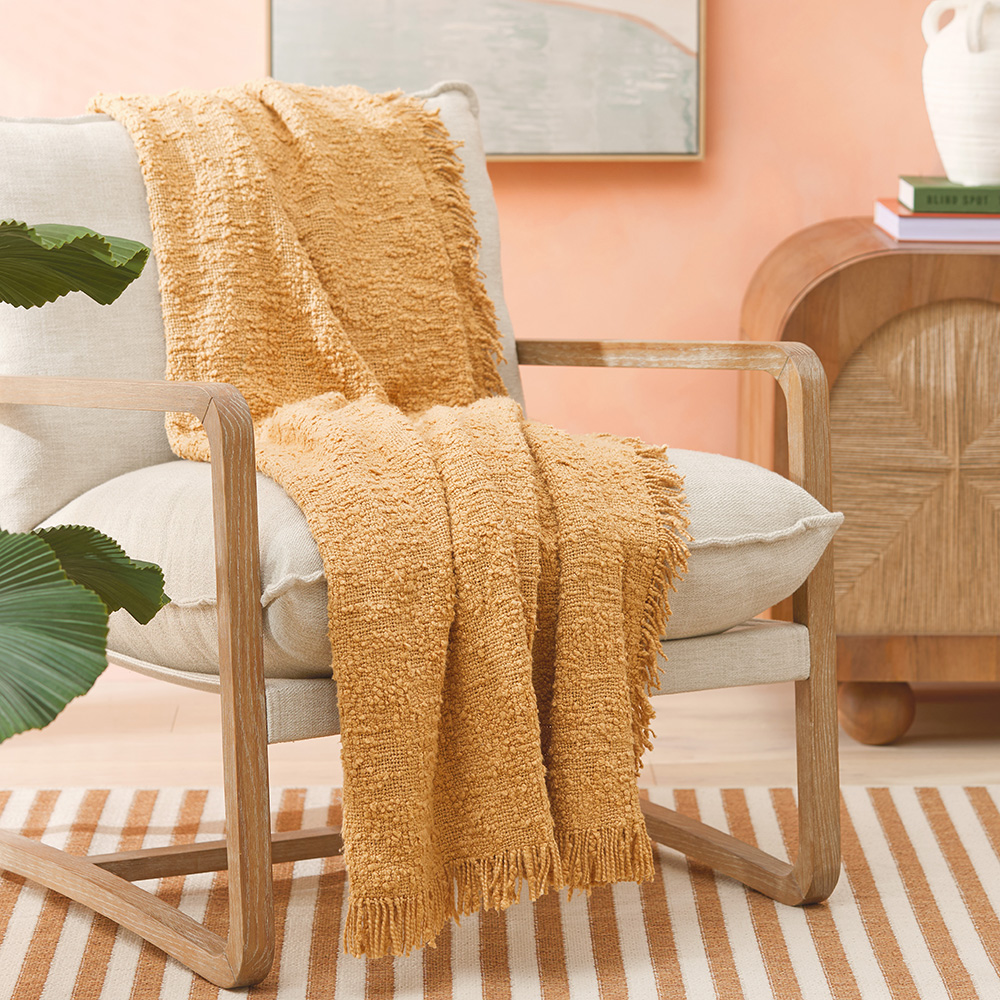 Leiden Tobacco Boucle Throw | Adairs