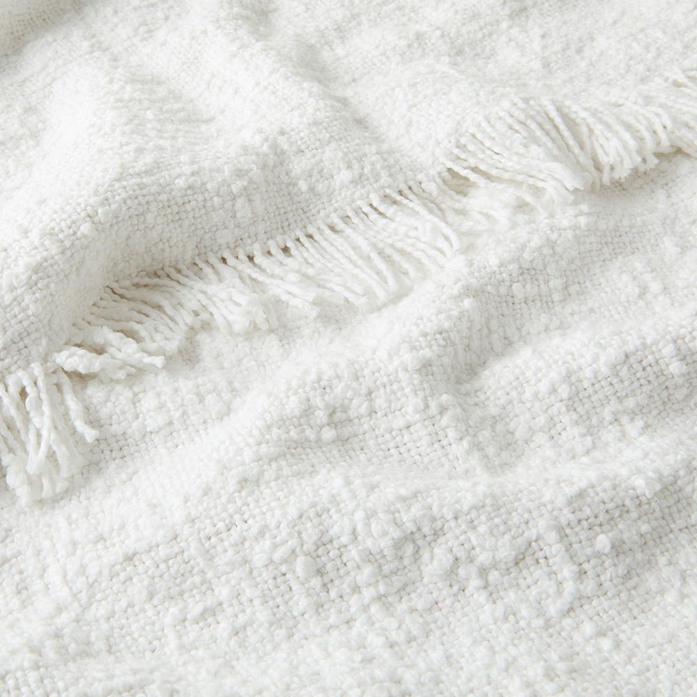 Leiden White Boucle Throw | Adairs