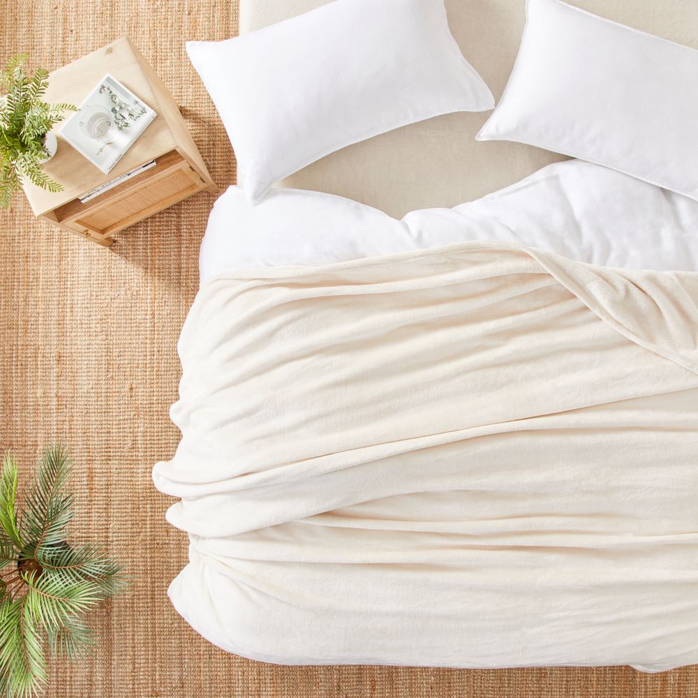 Aspen Natural Fleece Blanket | Adairs