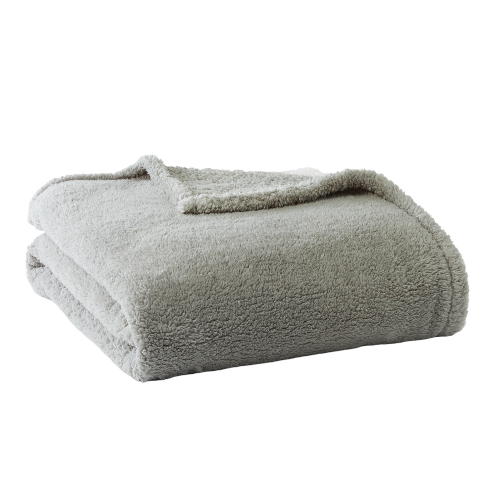 Kyrie Sage Ombre Fleece Blanket | Adairs