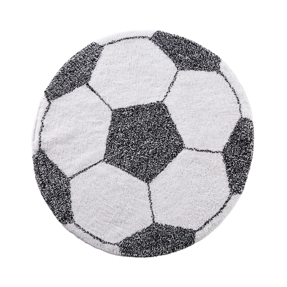 Adairs Kids - Kids Soccer Ball Black & White Bath Mat | Adairs