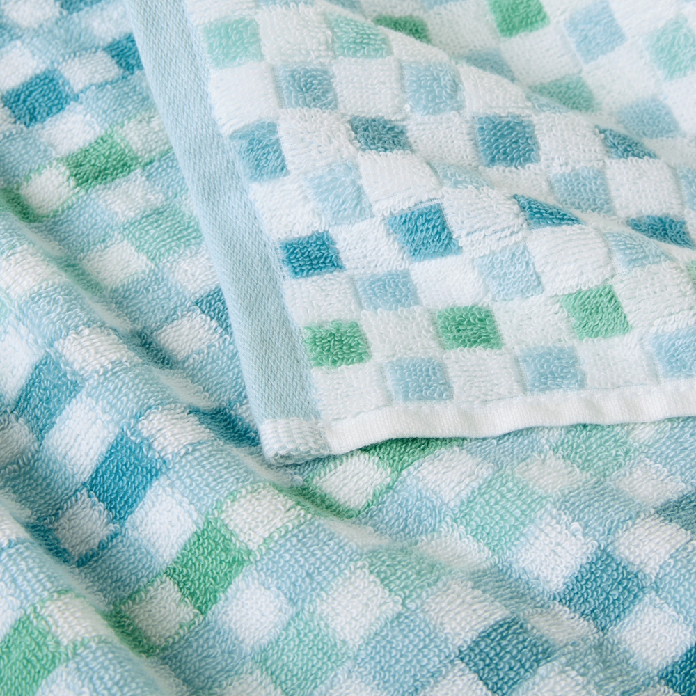 Adairs Kids - Blue & Green Mini Check Towel Range | Adairs