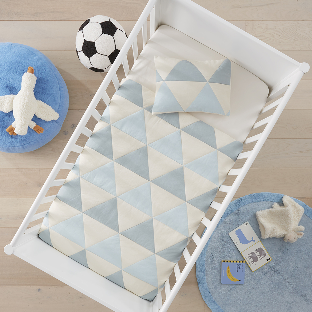 Adairs Kids - Hunter Stonewashed Quilted Cot Quilt Cover Set | Adairs