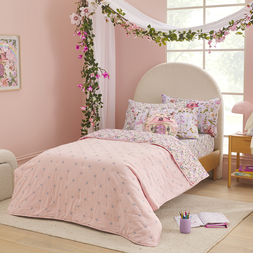 Fleur Harris Fairyland Dreamy Pink Coverlet | Adairs