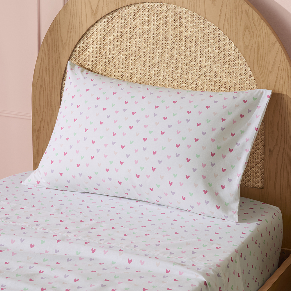 Adairs Kids - Mini Heart White Sheet Set | Adairs