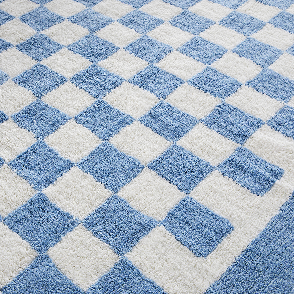 Adairs Kids - Blue Check Decorative Rug | Adairs