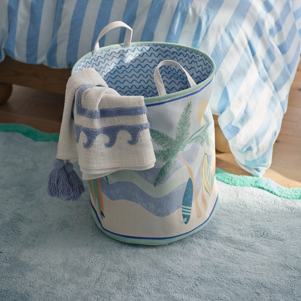 Adairs Kids - Blue & Green Wavey Edge Rug | Adairs