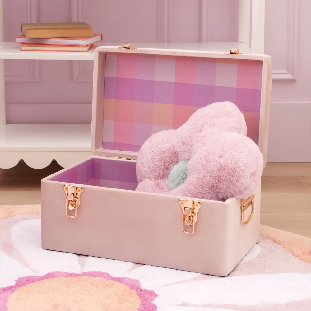 Adairs Kids - Heirloom Pink Check Storage Trunk | Adairs