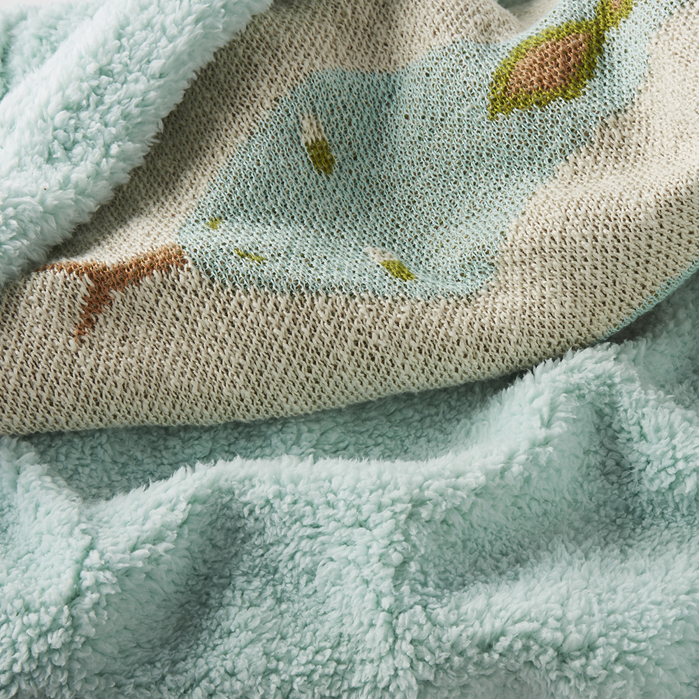 Adairs Kids - Ace Scaley Snake Natural Knitted Sherpa Throw | Adairs