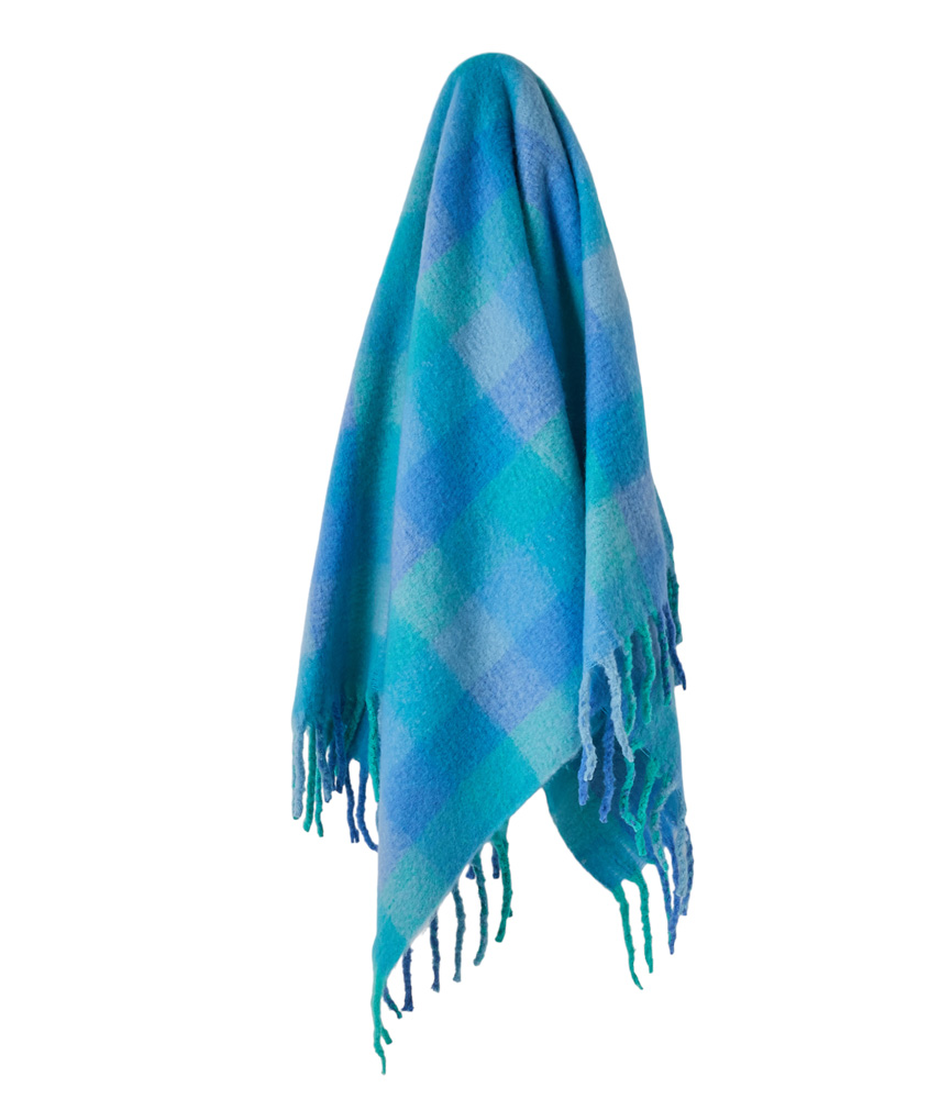 Adairs Kids - Fuzzy Ocean Check Throw | Adairs