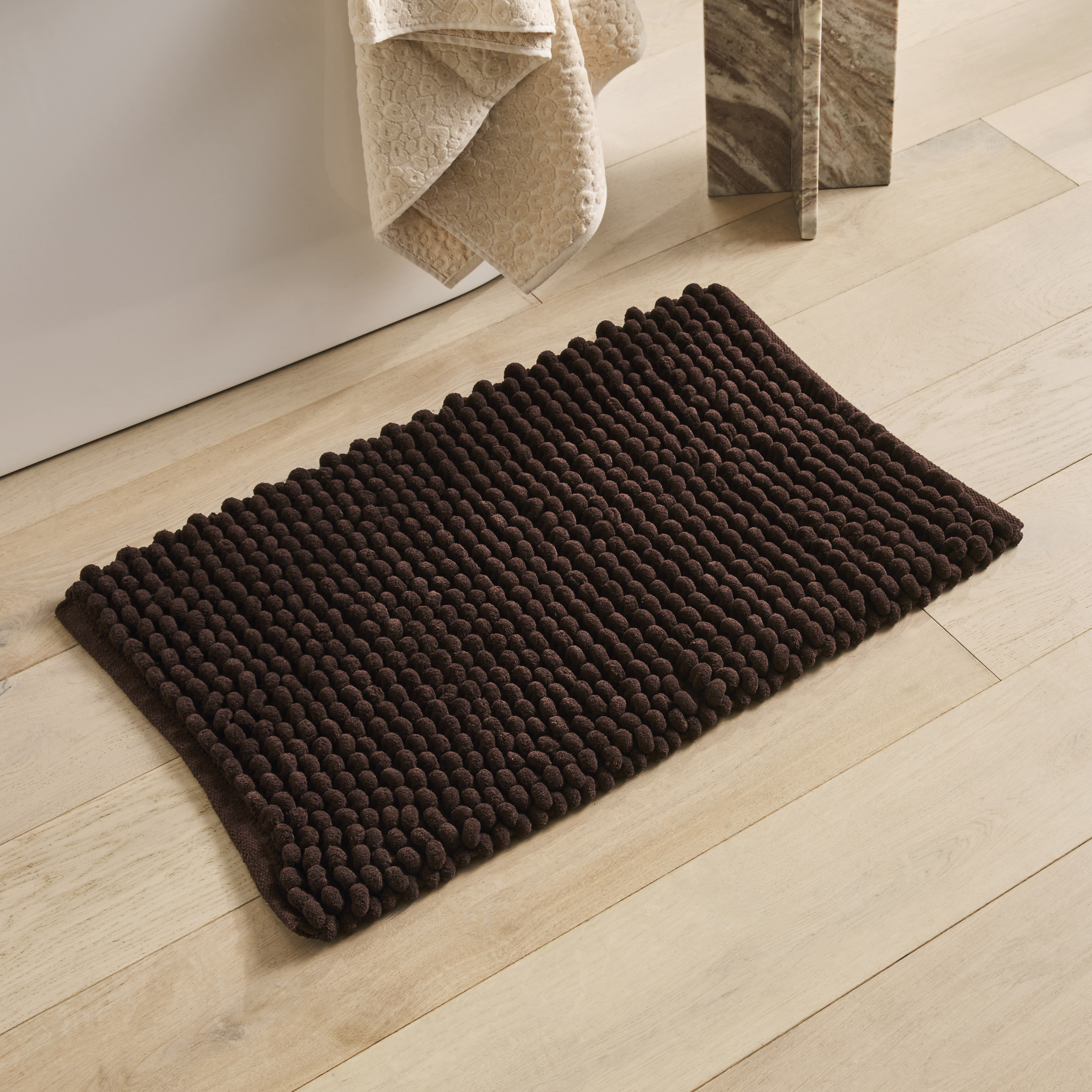 Chunky Bobble Bath Mat Chocolate | Adairs