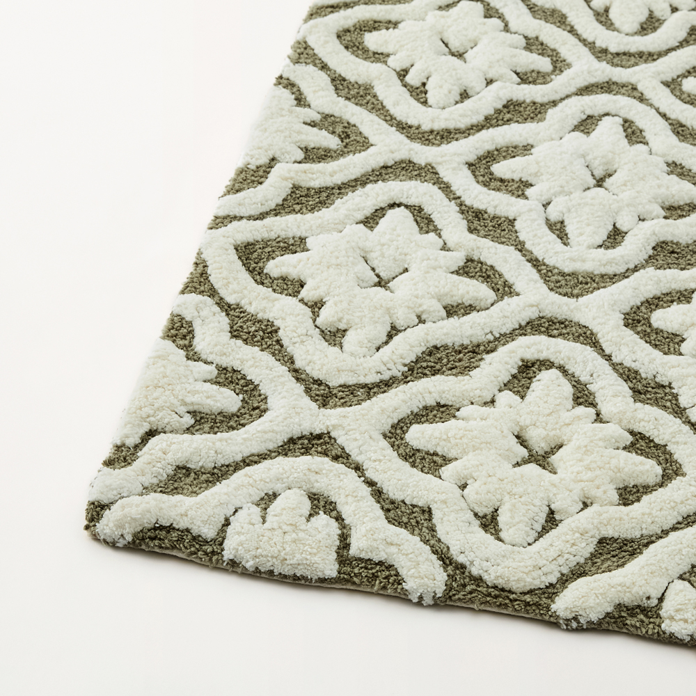 Windsor Tile Moss Bath Mat | Adairs