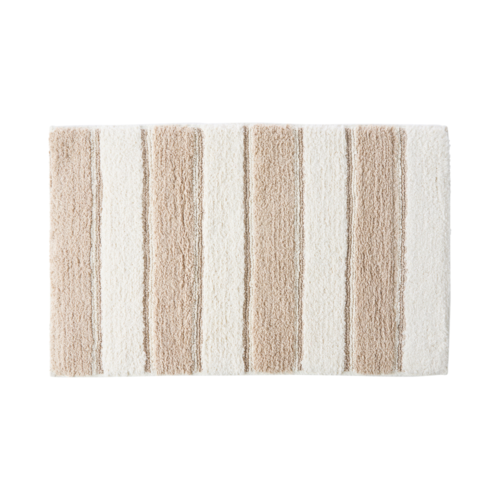 Bethany Stripe Taupe Bath Mat | Adairs