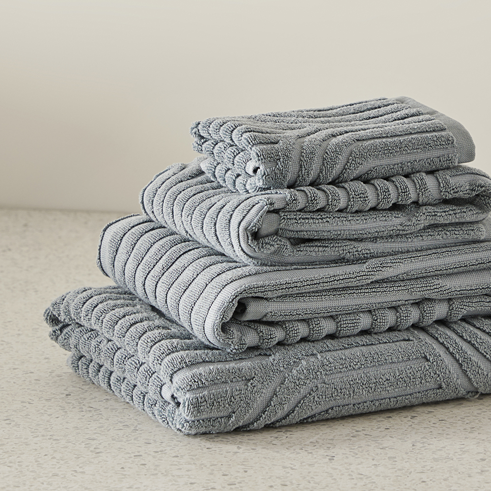 Archie Sea Blue Marle Towel Range | Adairs