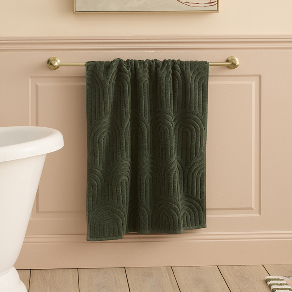 Archie Forest Green Towel Range | Adairs