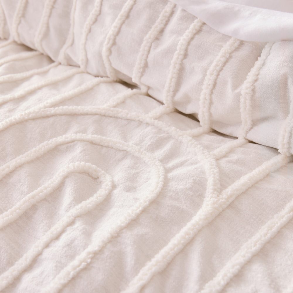 Archie White Tufted Quilt Cover Separates | Adairs