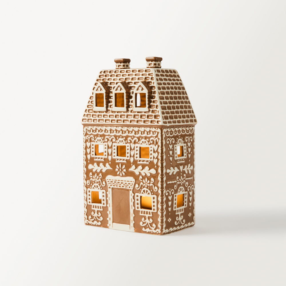 Ceramic Gingerbread House With LED Light | Adairs