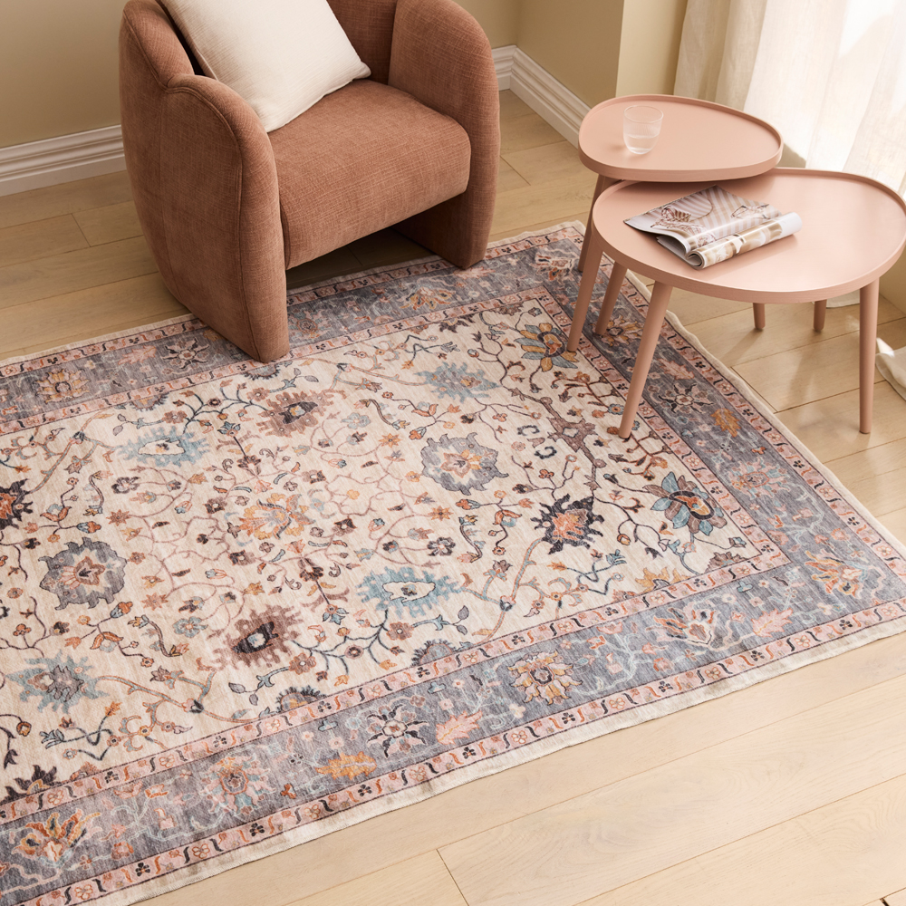 World's Softest Blue Haze Washable Rug | Adairs