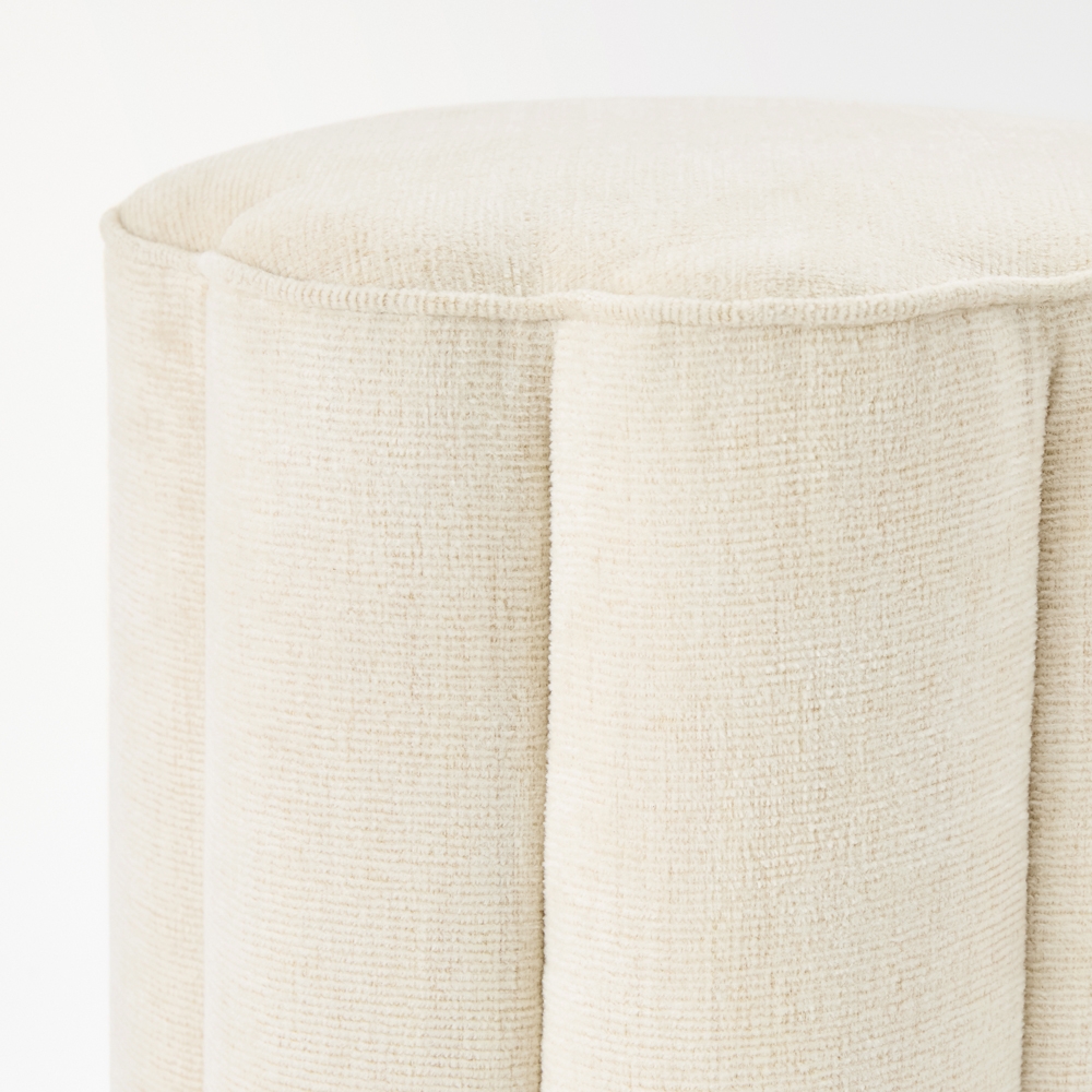 Della Vanilla Ottoman | Adairs