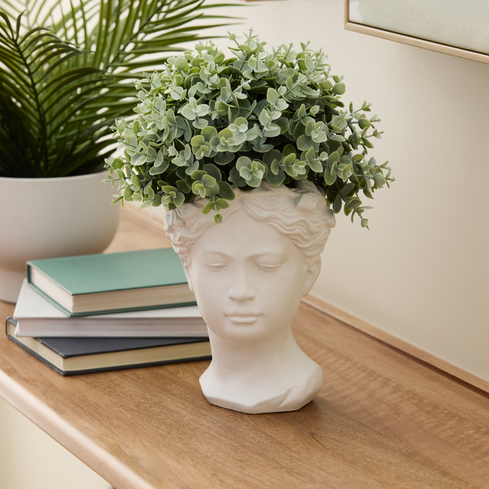 White & Green Melia Potted Head Sculpture | Adairs