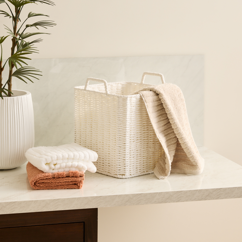 Sala White Medium Square Basket | Adairs