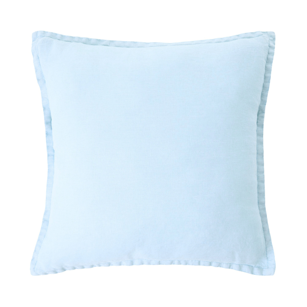 Belgian Sky Blue Vintage Washed Linen Cushion | Adairs