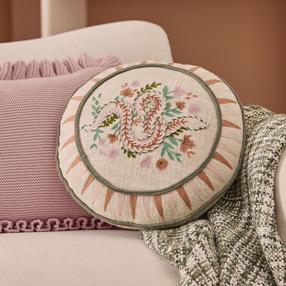 Corra Natural Snake Cushion | Adairs