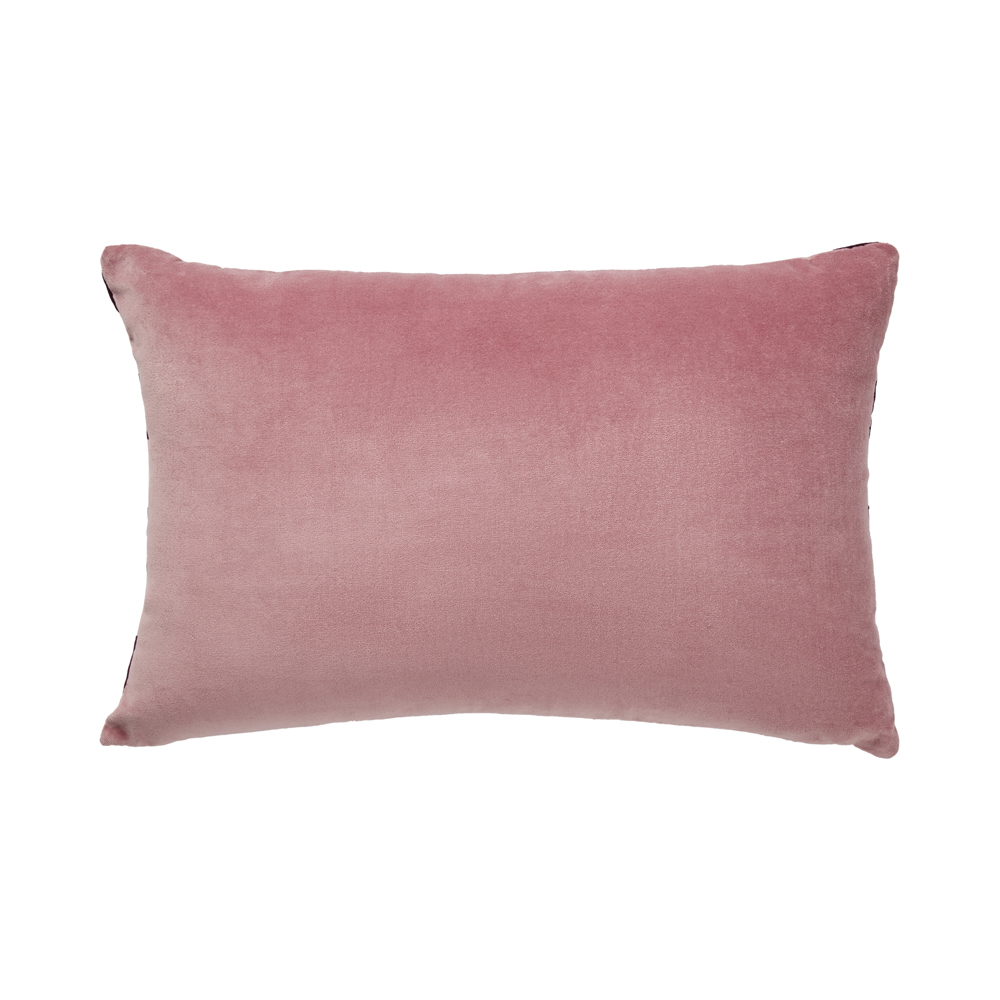 Charlie Pink Check Velvet Cushion | Adairs