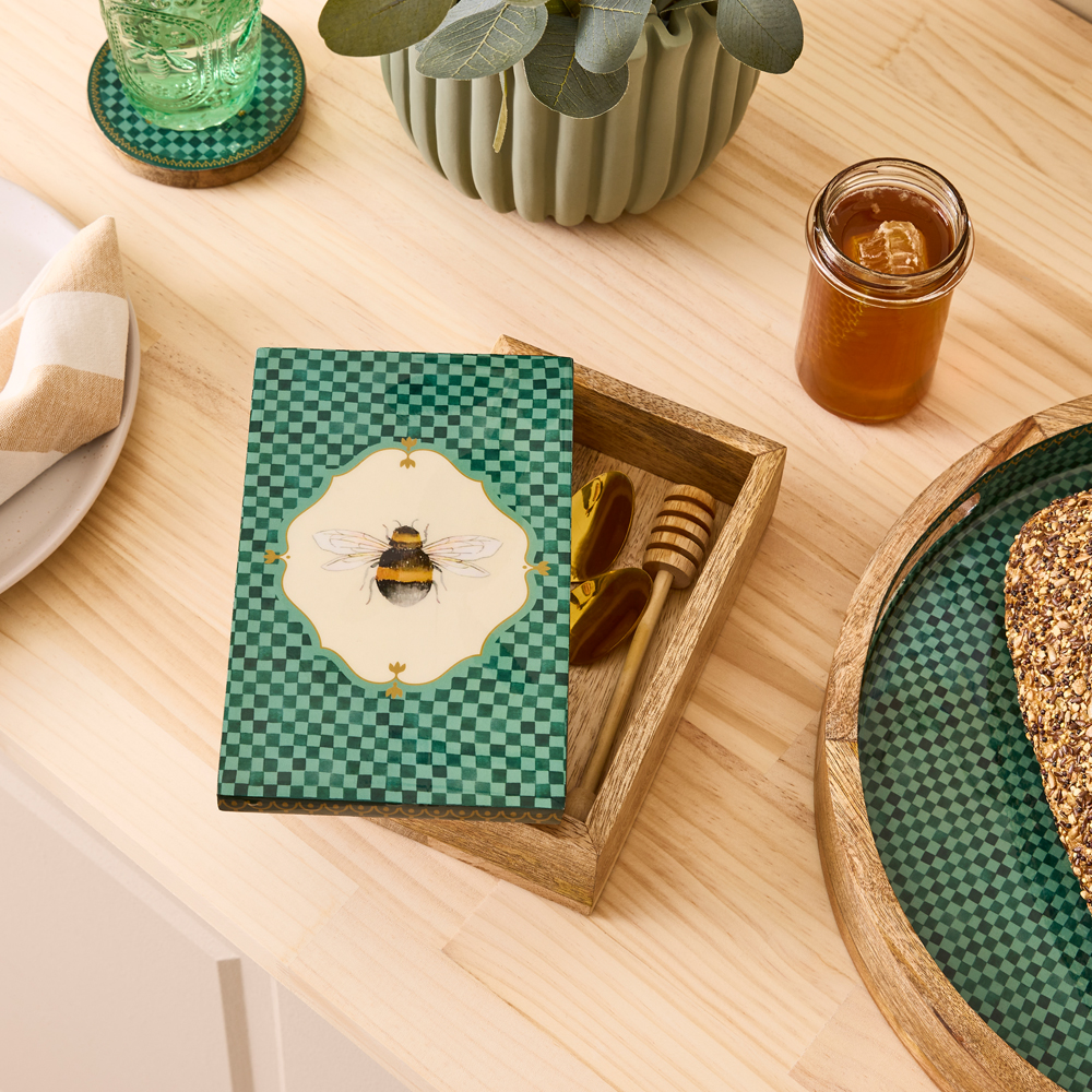 Bee Green Mango Wood Trinket Box | Adairs