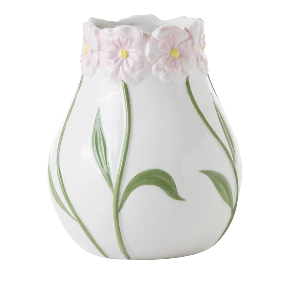 Garden Pink & Green Short Round Vase | Adairs