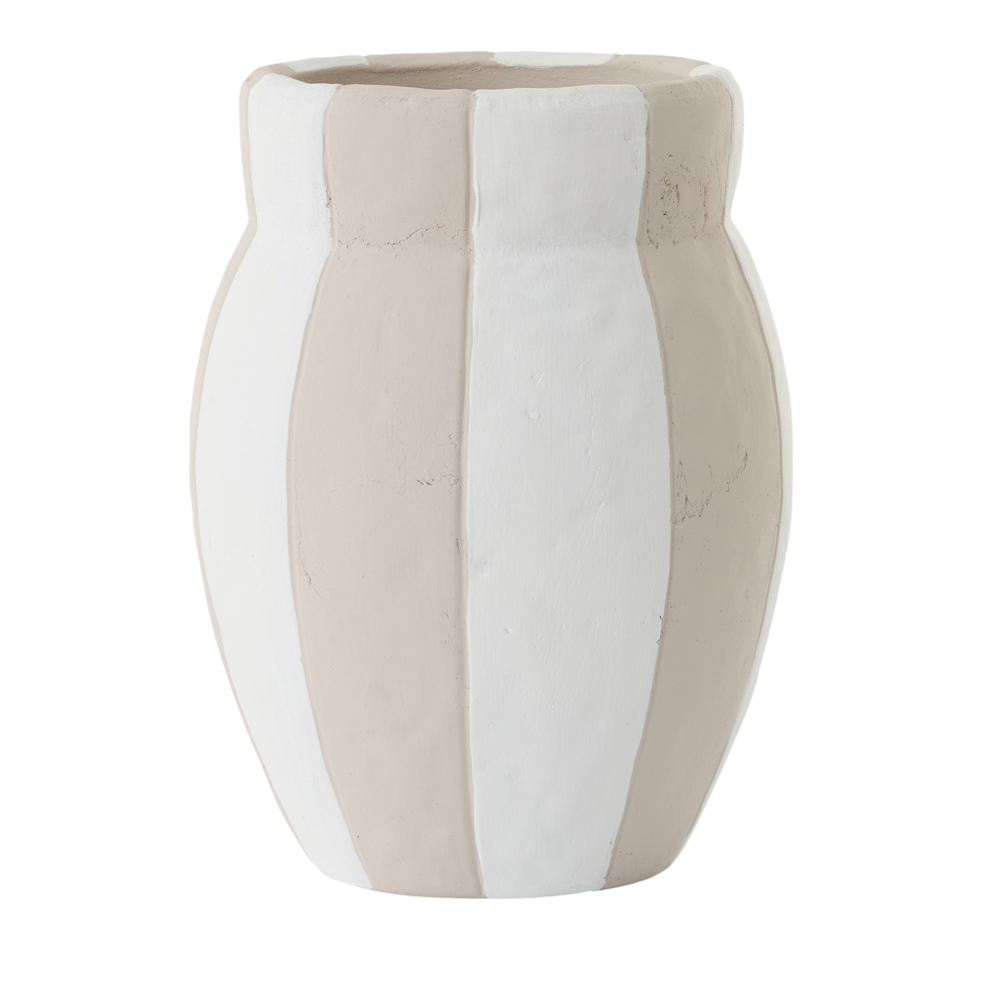 Capri Tall White & Taupe Pot | Adairs