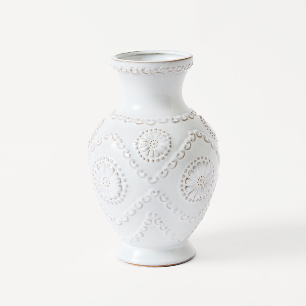 Isabella Reactive White Tall Vase | Adairs