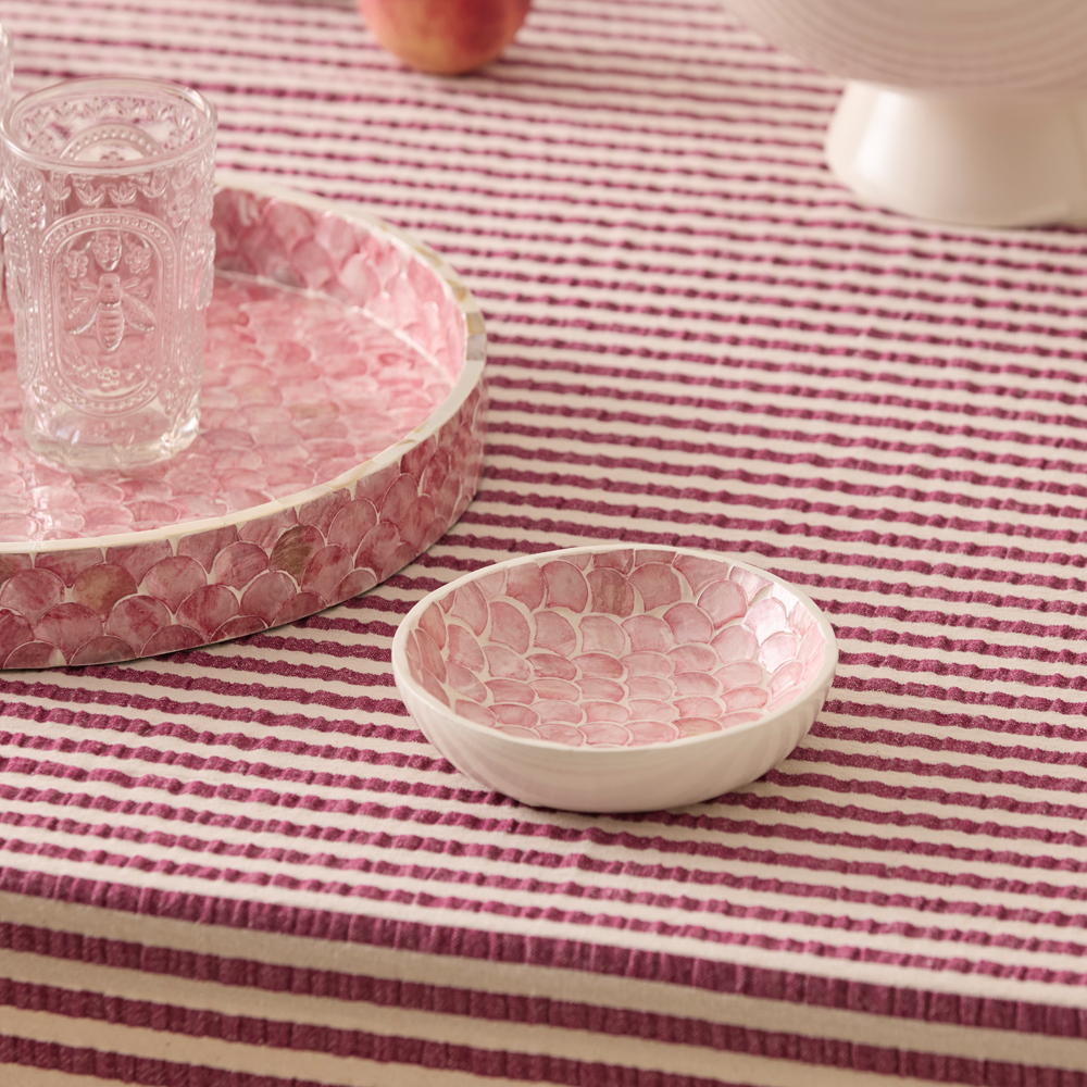 Sicily Raspberry Tile Capiz Coupe Bowl | Adairs