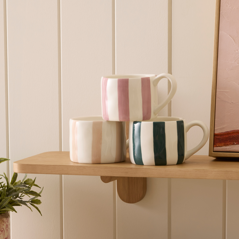 Stripe Dusty Pink Mug | Adairs