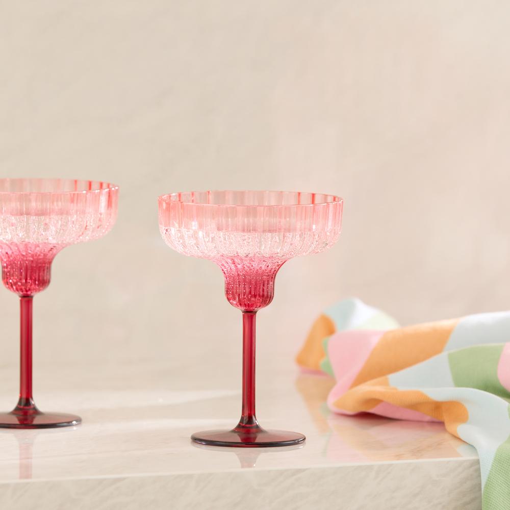 Positano Red & Pink Cocktail Drinkware | Adairs