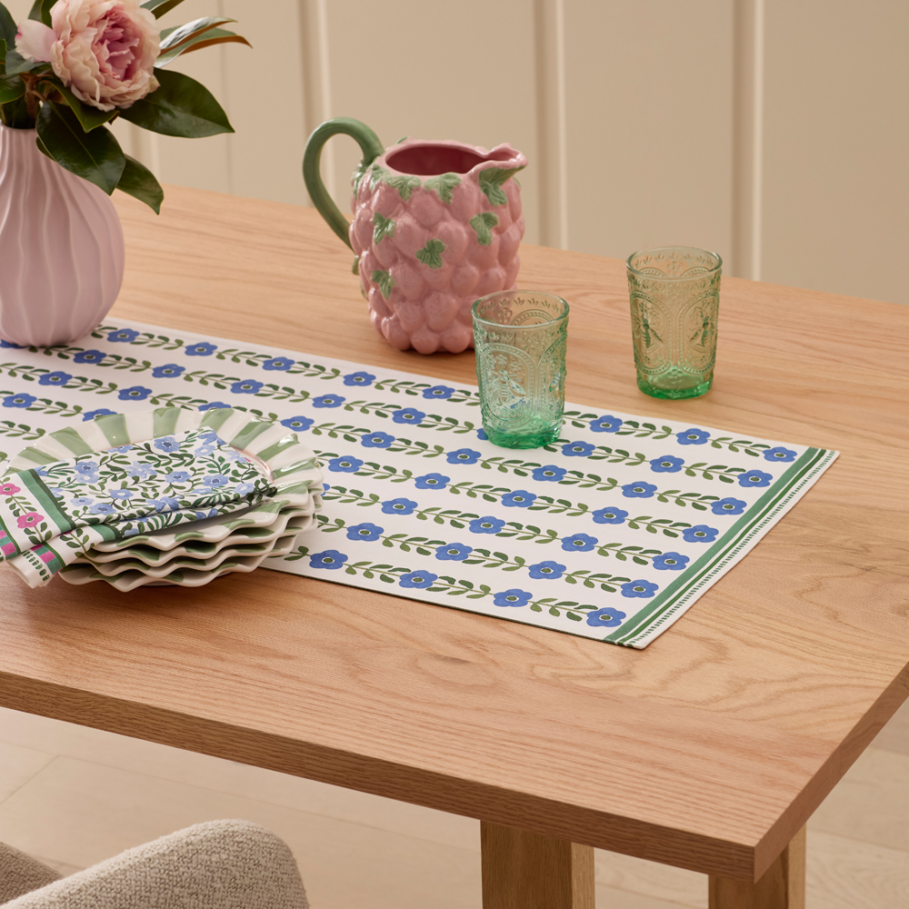 Flower Fields Pink & Blue Table Runner | Adairs