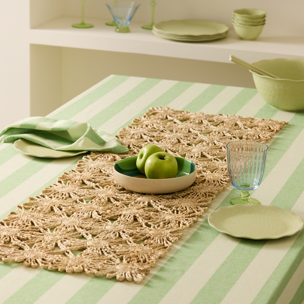 Flower Jute Natural Plain Table Runner | Adairs