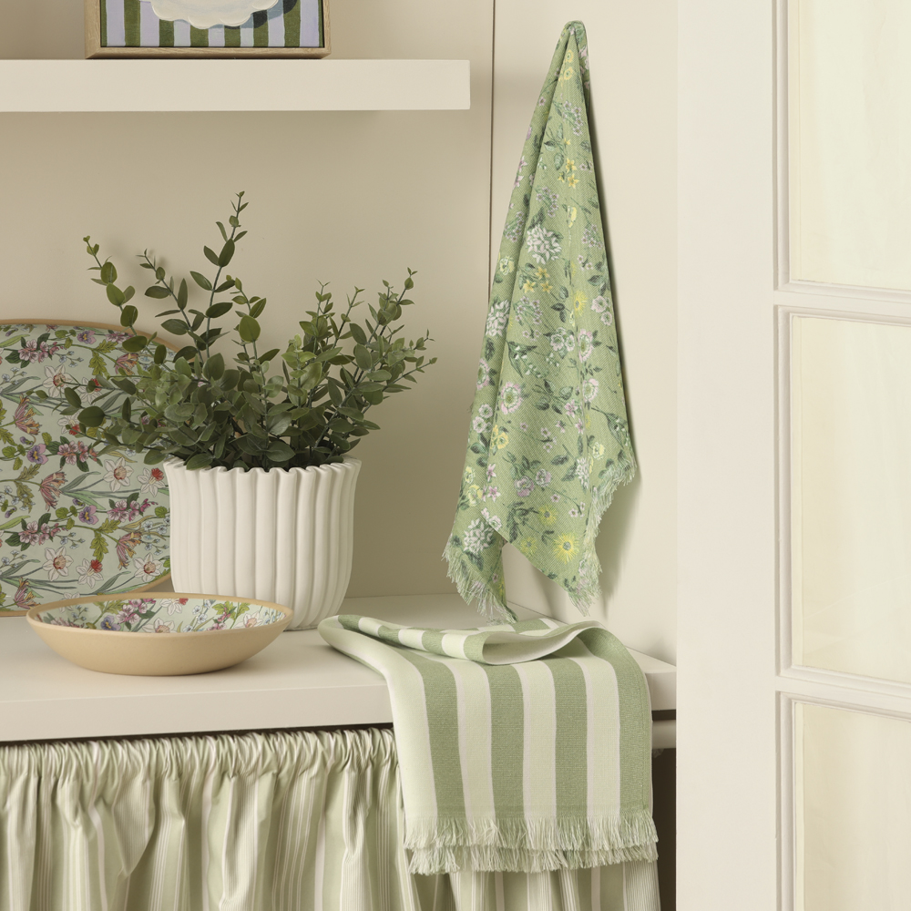Garden House Green Tea Towel Pack of 2 | Adairs