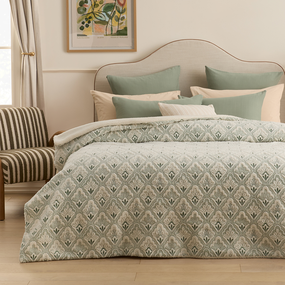 Dreamer Sage Fan Sherpa Blanket | Adairs