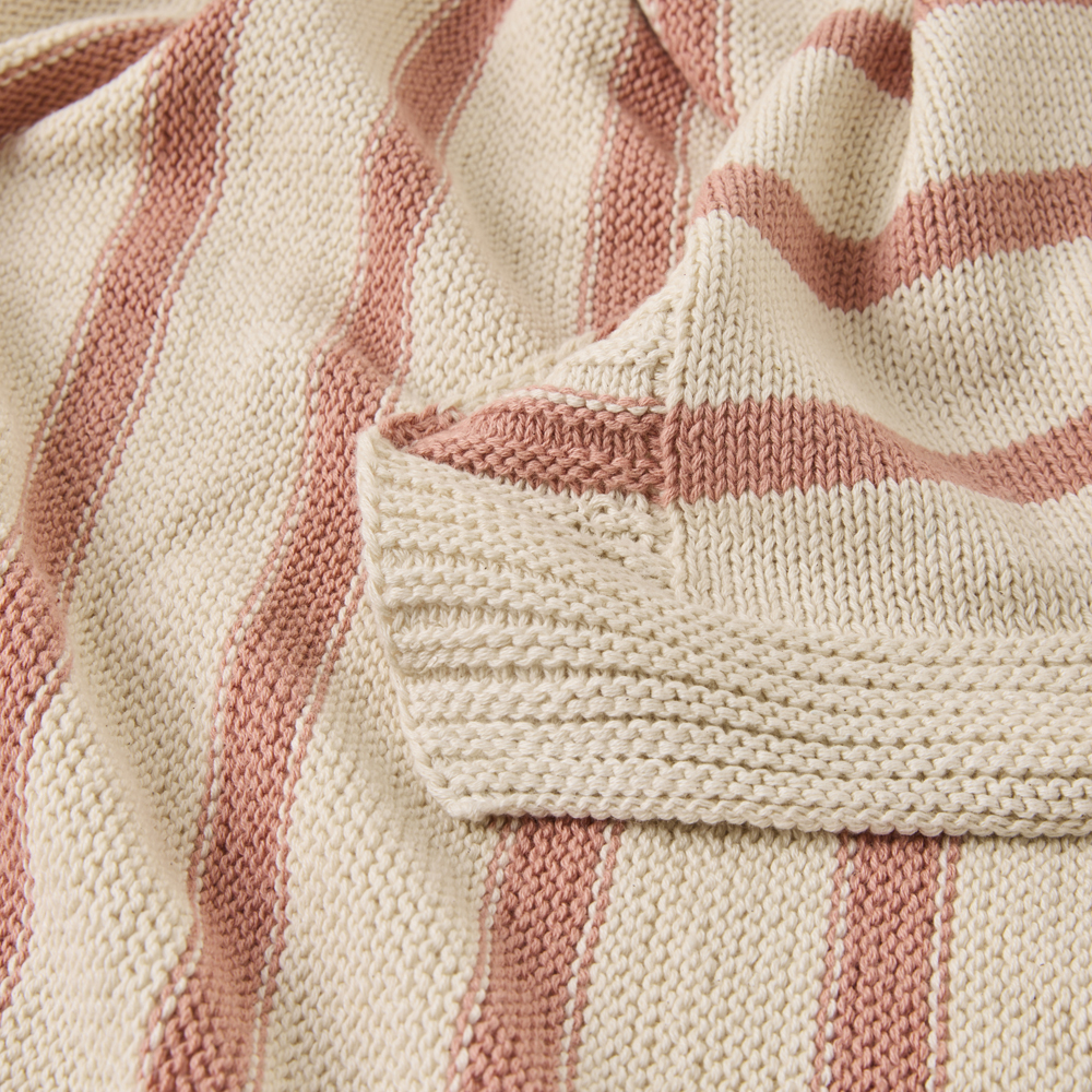 Delia Blush Knit Throw | Adairs