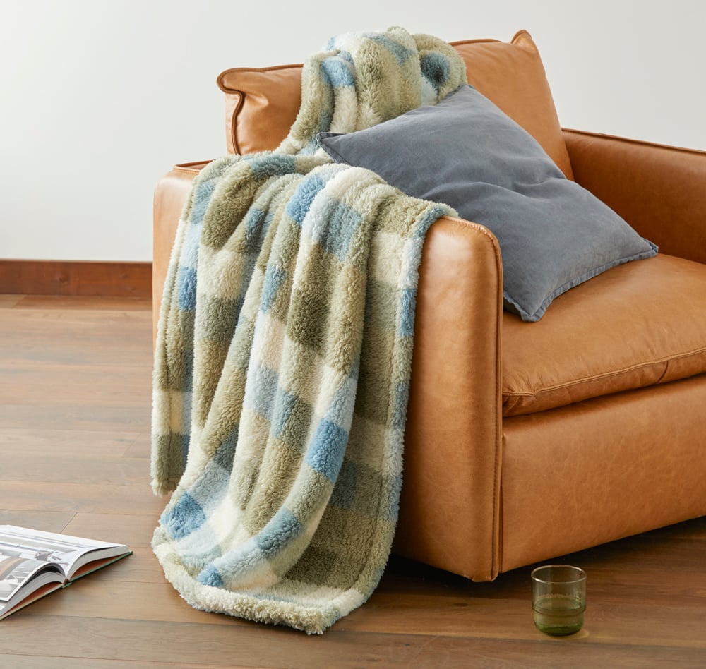 Cloud Green Check Throw | Adairs