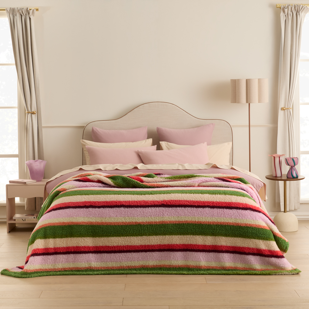 Cloud Cottage Chic Stripe Blanket | Adairs