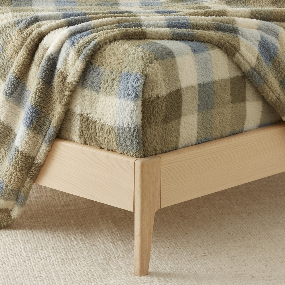 Cloud Green Check Blanket | Adairs