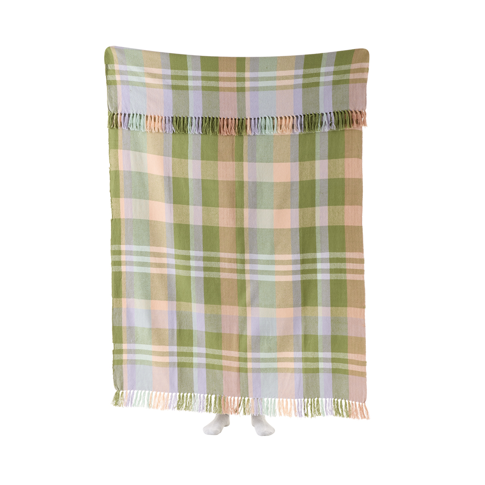Claudia Check Green & Pink Sand Throw | Adairs