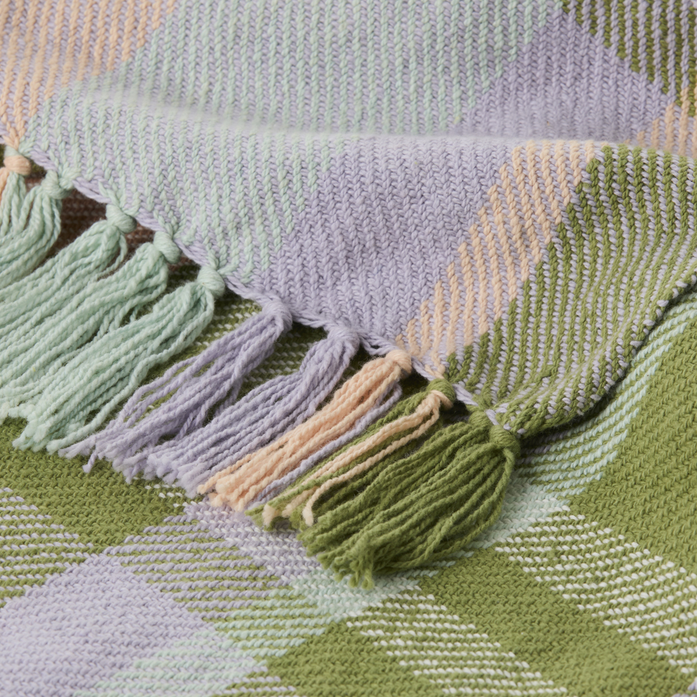 Claudia Check Green & Pink Sand Throw | Adairs